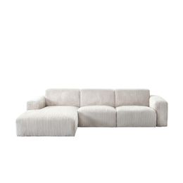 Ecksofa im modernen Breitcord Valja beige Ma&szlig;e (cm): B: 297 H: 75 T: 160.0 Sofas > Sofas nach Material > Stoffsofas &raquo; Sofa DE