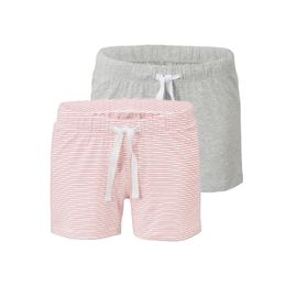 Tchibo - 2 Jersey-Shorts - Damen - Gr. S - wei&szlig;/gestreift