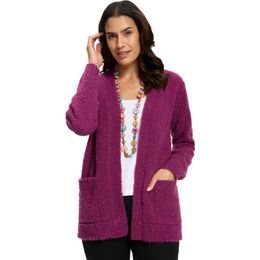 CR&Eacute;ATION L Damen Strickjacke aus flauschigem Boucl&eacute;-Garn erika Gr&ouml;&szlig;e 38