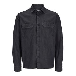 Jack & Jones JACK & JONES Button Up Shirt 'JJETravis' male size XS Black denim