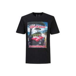 19V69 Italia T-Shirt 'Rafael Racing 3' Herren Gr&ouml;&szlig;e L enzian / dunkelgr&uuml;n / rot / schwarz