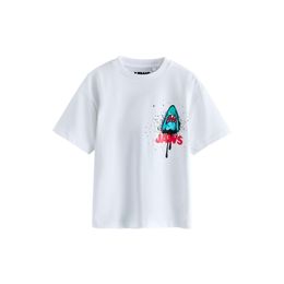 next Shirt 'Jaws' boy size 170 Light blue / Red / Black / White