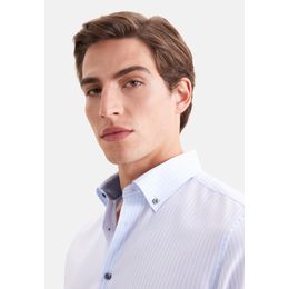 Seidensticker Herren Businesshemd "Schwarze Rose"blau, Gr. 42, gestreift, 100% Baumwolle, Hemden, Slim 1/1 Button-Down-Kragen Gestreift