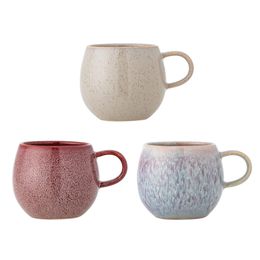 Bloomingville Addison Becher Rose aus Steingut, 3er-Set Rose - &Oslash; 10,5 x H 10 cm (3er-Set) skandinavische Deko Online Shop