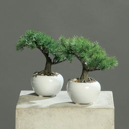 DPI K&uuml;nstlicher Bonsai im wei&szlig;en Keramik Topf 38 cm, 1 St&uuml;ck skandinavische Deko Online Shop