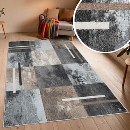 Teppich OTTO HOME, B:120cm H:9mm L:180cm, braun, Kunstfaser, Wohnzimmer, Teppiche, "Cube, Karo Muster mit 3D-Design", Kasten, geometrisch, Patchwork,