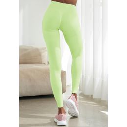 Lascana Damen Seamless Leggings, Gr&uuml;n, Gr. L (44/46), Sommerhosen, Material: Polyamid