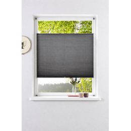 Plissee OTTO HOME, B:60cm H:130cm, grau, Obermaterial: 100% Polyester, Badezimmer, Plissees, "DAHRA UNI - in Crush-Optik", Fixma&szlig;, Klemmtr&auml;ger in