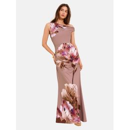 Lipsy Kleid Damen Gr&ouml;&szlig;e 40 hellbeige / umbra / mauve / violettblau Sommerkleid