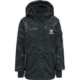 Hummel Sportjacke Jungen Gr&ouml;&szlig;e 134 schwarz / wei&szlig;
