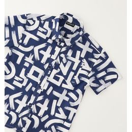 sarabanda Jungen Businessshirt "BABY BOY SUMMER SHIRT"wei&szlig;, navy blau, Gr. 98, 69% Baumwolle, 27% Polyamid, 4% Elasthan, Shirts
