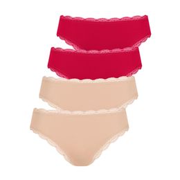 LISCA Damen Slip "4er Pack Damen Slip Everyday", Gr. XL, bunt, Obermaterial: 75% Baumwolle CO. 15% Polyamid PA. 10% Elasthan EL., Unterhosen