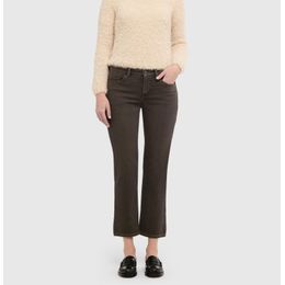 MAC Damen Slim-fit-Jeans "CARRIE straight"anthrazit schwarz washed, Gr. 42, Denim/Jeans, Obermaterial: 50% Baumwolle, 35% Viskose, 14% Polyester, 1%