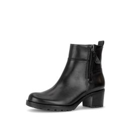 Gabor Damen Stiefelette, Gr. 39schwarz, Kalbsleder, unifarben, Schuhe, Blockabsatz, Boots mit Zierrei&szlig;verschluss, normale Weite
