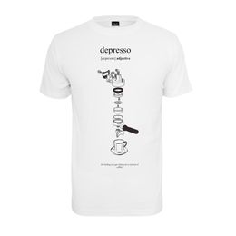 MT Men T-Shirt 'Depresso' Herren Gr&ouml;&szlig;e XL schwarz / wei&szlig;