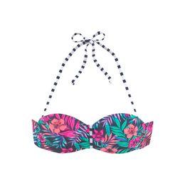 Venice Beach Bandeau-Bikini-Top, Blau, Gr. 36B, Damen, Bandeau-Bikinis, Material: Polyamid, Elasthan