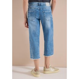 Cecil Damen Loose-fit-Jeanslight blau washed, Gr. 34, unifarben, Jeans, 78% Baumwolle, 20% Polyester, 2% Elasthan, Jeans, in 3/4-L&auml;nge
