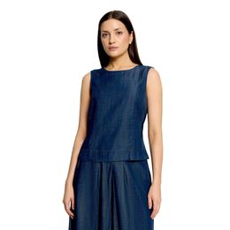 Cartoon Damen Blusentop "Damen ohne Arm"dunkelblau denim, Gr. 34, Obermaterial: 83% Lyocell, 17% Baumwolle, Blusen