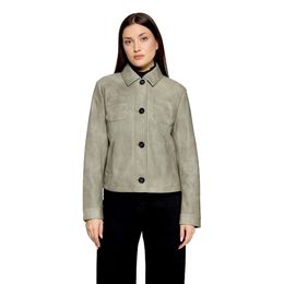 AMBER & JUNE AMBER & JUNE Damen Lederjacke "Damen mit Kragen", beige, Gr. 40, Obermaterial: 100% Polyurethan, 100% Polyester. Futter: 100% Polyester, Jacken