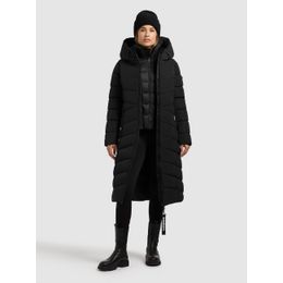 Khujo Damen Steppmantel "FISKA 2IN1 (EINSATZ HERAUSNEHMBAR)"schwarz, Gr. XS, unifarben, 100% Polyester, M&auml;ntel