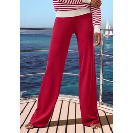 Damen Loungehose, French Connection, Gr. 40rot, Feinstrick, Obermaterial: 72% Viskose, 28% Polyester, unifarben, Hosen, Relaxhose aus softem