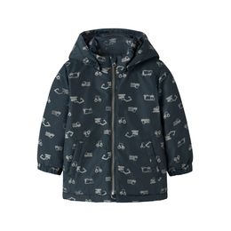 name it Jungen Outdoorjacke "NMMMAX JACKET PA REF AOP NOOS", blau, Gr. 104, bedruckt, Web, Obermaterial: 100% Polyester, Jacken, Kunstfaser,