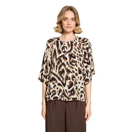 Cartoon Damen Schlupfbluse "Damen mit Muster"nature, khaki, Gr. 38, Obermaterial: 100% Viskose, Blusen