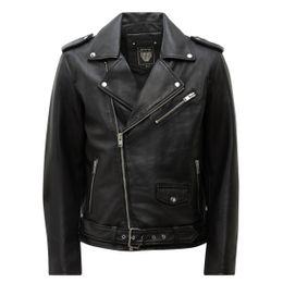 RICANO Herren Bikerjacke "Lederjacke Marco"schwarz, Gr. XL, Obermaterial: 100% Lammnappaleder LANA. Futter: 100% Baumwolle CO., Jacken, Handgefertigt