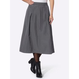 Heine Damen A-Linien-Rock, Grau, Gr. 46, Lange R&ouml;cke, Material: Polyester