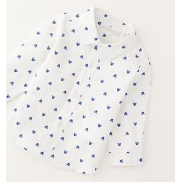 MINIBANDA Jungen Businessshirt "BABY BOY LONG SLEEVE SHIRT"wei&szlig;, light blau, Gr. 68, 98% Baumwolle, 2% Elasthan, Shirts