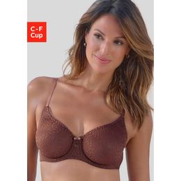 Damen Minimizer-BH, NUANCE BY LASCANA, Gr. 75, braun, Spitze, Obermaterial: 91% Polyamid, 9% Elasthan, BHs, mit B&uuml;gel aus leicht transparenter Spitze