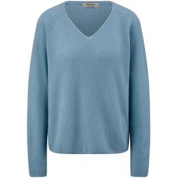 Peter Hahn - V-Pullover aus 100% Kaschmir, blau, Gr. 42 / M - Kaschmir