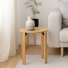 Pharao24.de Beistelltischchen Anstelltisch in modernem Design - Eichefarben