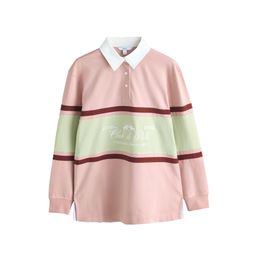 Next Poloshirt Damen Gr&ouml;&szlig;e M khaki / rosa / rubinrot / wei&szlig;