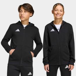 Kinder Kapuzensweatshirt "ENTRADA26 FULL ZIP KIDS"schwarz, wei&szlig;, Gr. 164, adidas Performance, Obermaterial: 70% Baumwolle, 30% Polyester, Sweatshirts