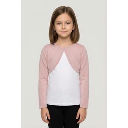 happy girls M&auml;dchen Bolerodusty rose, festlich, Gr. 152, Glitzermuster, unifarben, Strick, Obermaterial: 70% Baumwolle, 30% Polyester, Strickjacken,