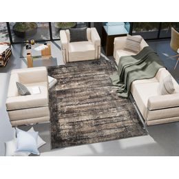 Teppich, B:78cm H:9mm L:150cm, braun, OCI DIE TEPPICHMARKE, Obermaterial: 100% Polyester, Wohnzimmer, Teppiche, "MINANO EARTH", Design Kurzflor