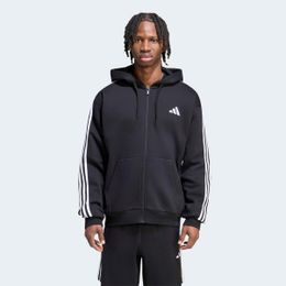Herren Kapuzensweatshirt "M 3S FL FZ HD"schwarz, wei&szlig;, Gr. M, adidas Sportswear, Obermaterial: 70% Baumwolle, 30% Polyester, Sweatshirts