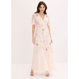 bonprix Abendkleid mit Paillettenstickerei, rosa, Gr.46, Bezauberndes Maxikleid aus zartem T&uuml;ll mit romantischer Paillettenstickerei