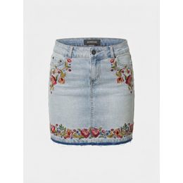 KOROSHI Skirt female size 42 Blue denim / Light brown / Olive / bright red