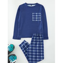 Trendyol Schlafanzug Jungen Gr&ouml;&szlig;e 128/134 blau / wei&szlig;