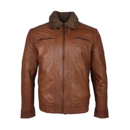 RICANO Herren Lederjacke "Lederjacke Dino"cognac, Gr. L, Obermaterial: 100% Lammnappaleder LANA. Futter: 100% Polyester PES., Jacken, Handgefertigt
