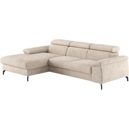 COTTA Ecksofa &raquo;Kitty L-Form, B: 242 cm&laquo; mit Kopfteilverstellung, optional Schlaffunktion & Bettkasten 100% Polyester B/H/T: 244cm x 72cm x 166cm, 
