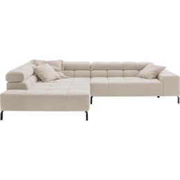 Home Affaire Ecksofa &raquo;Ancona New, wahlweise motorische Sitztiefenverstellung, auch in Cord&laquo; feine Steppung, mit Kopfteilverstellung, 3 Zierkissen, L-