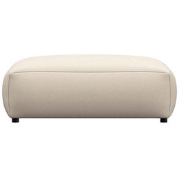 FLEXLUX Pouf &raquo;Lucera&laquo; modern & anschmiegsam, Kaltschaum, Stahl-Wellenunterfederung wei&szlig; Kunststoff B/H/T: 104cm x 41cm x 82cm, Echtleder