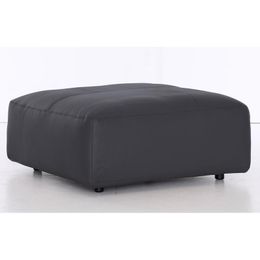 Musterring Hocker &raquo;LUCIA&laquo; schwarz Flachgewebe VALMONT (60% Baumwolle/40% Leinen);Leder PURO, pigmentiertes Leder;Microfaser CRONA (100% Polyester);Flachgewebe 