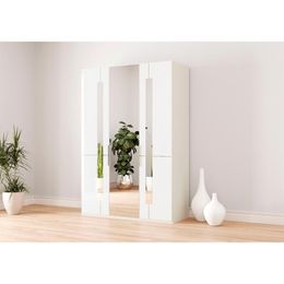 Musterring Kleiderschrank &raquo;Imola W&laquo; inkl. Einlegeb&ouml;den und Kleiderstangen, mit Glas- und Spiegelt&uuml;ren wei&szlig; Floatglas, Holzwerkstoff B/H/T: 148,4cm x 216cm x 58cm