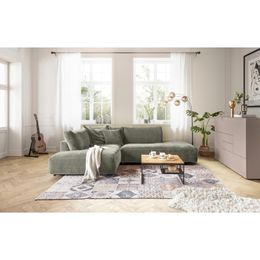 Musterring Ecksofa &raquo;Lucia bequem, elegant & zeitlos, elegante Sofa ohne Armlehnen&laquo; mit gro&szlig;em Longchair, verschiedene Farben, B304 x T224 cm gr&uuml;n 100% Polyester 
