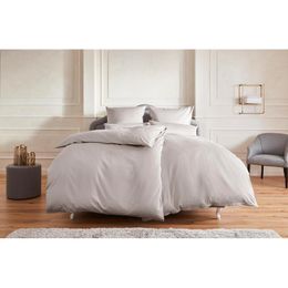 OTTO home Bettw&auml;sche &raquo;Mila ab Gr. 135x200 cm aus 100% Baumwolle&laquo; 2 Stk. zeitlos elegante Uni Bettw&auml;sche in verschiedenen Premium Qualit&auml;ten grau Mako-