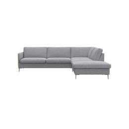 FLEXLUX Ecksofa &raquo;Fiore, L-Form, bequem und komfortabel durch hochwertigem Sitzaufbau&laquo; schmale Armlehnen, Kaltschaum, F&uuml;&szlig;e Alu grau 100% Polyester B/H/